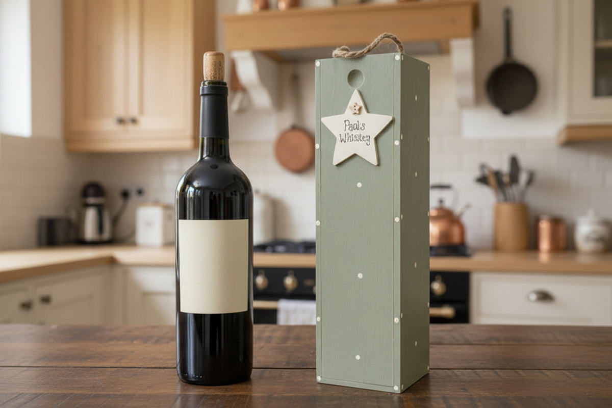 Personalised Wooden Wine Box – Hand Painted with Polka Dots, Wooden St ...