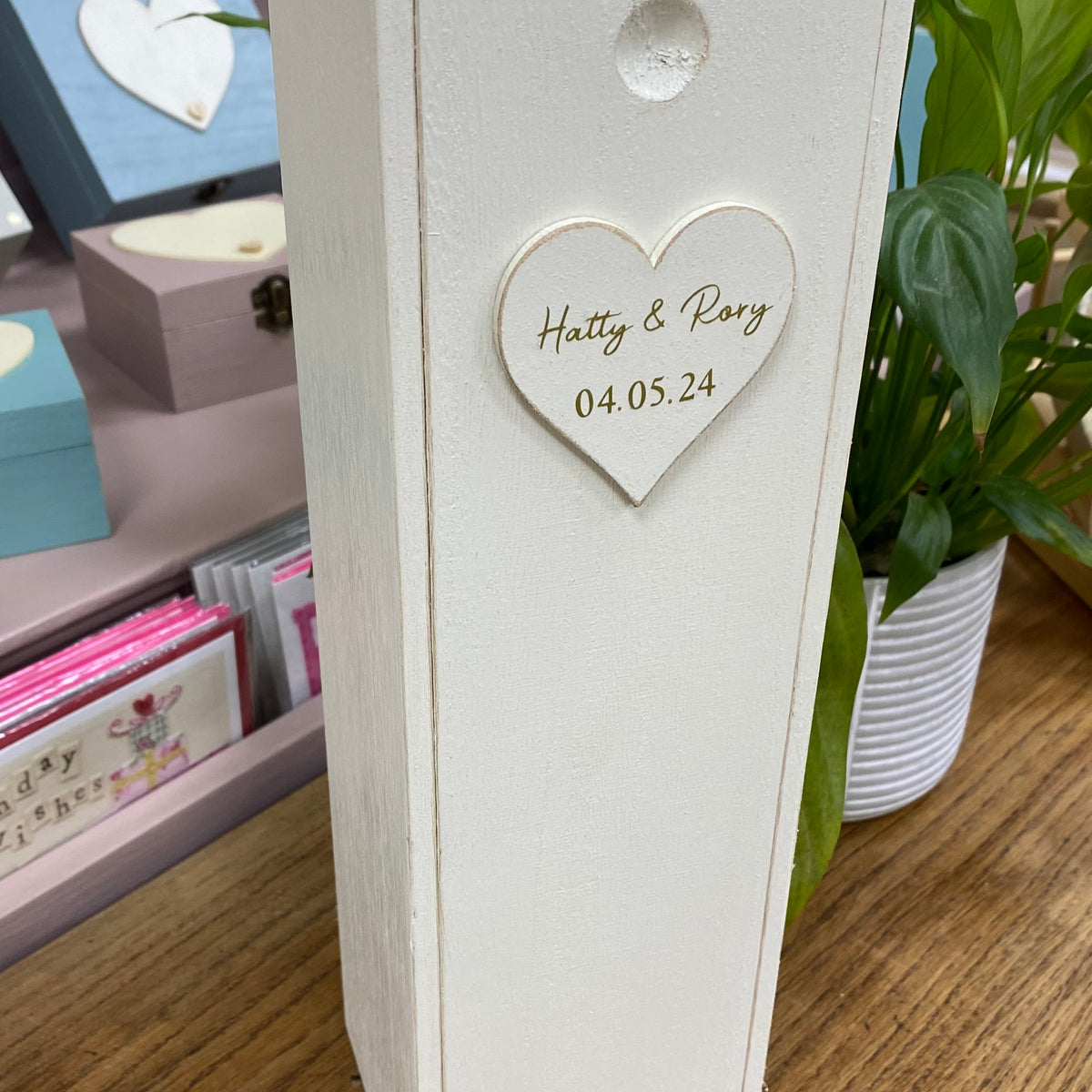 Personalised Wooden Wedding Wine Whiskey Box – Hand Painted & Hand Fin ...